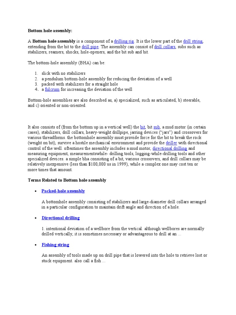 Bottom Hole Assembly | PDF | Manufactured Goods | Geotechnical Engineering