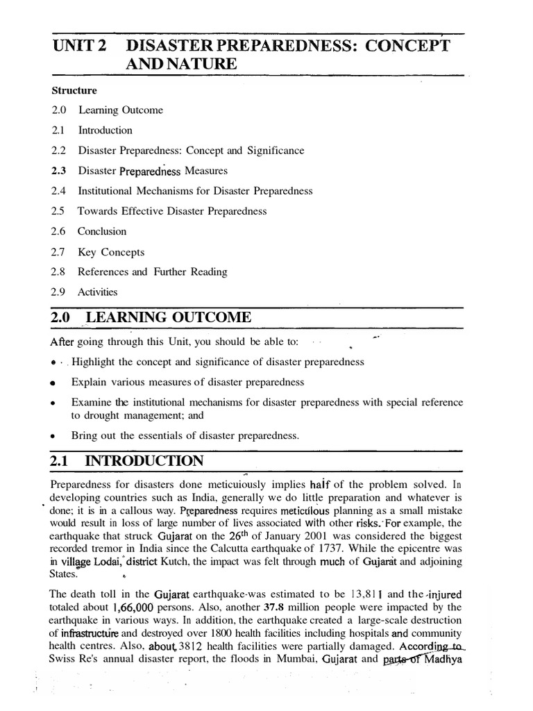 Disaster Preparedness- Concept and Nature | PDF | Emergency Management ...