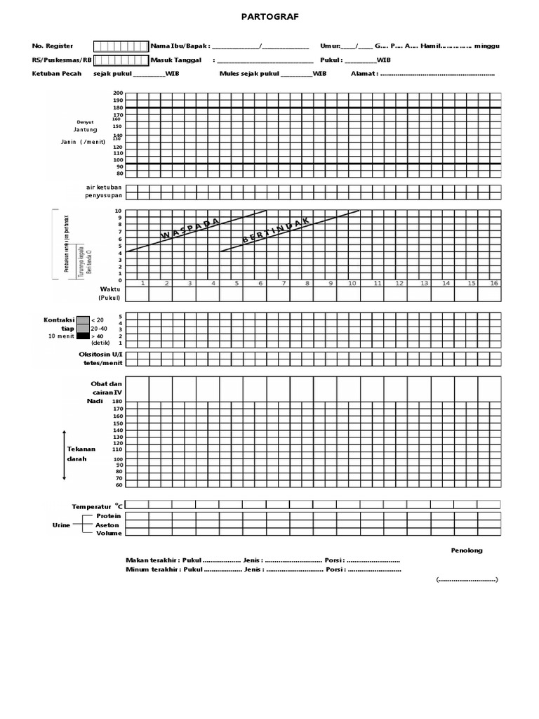 Lembar Partograf | PDF