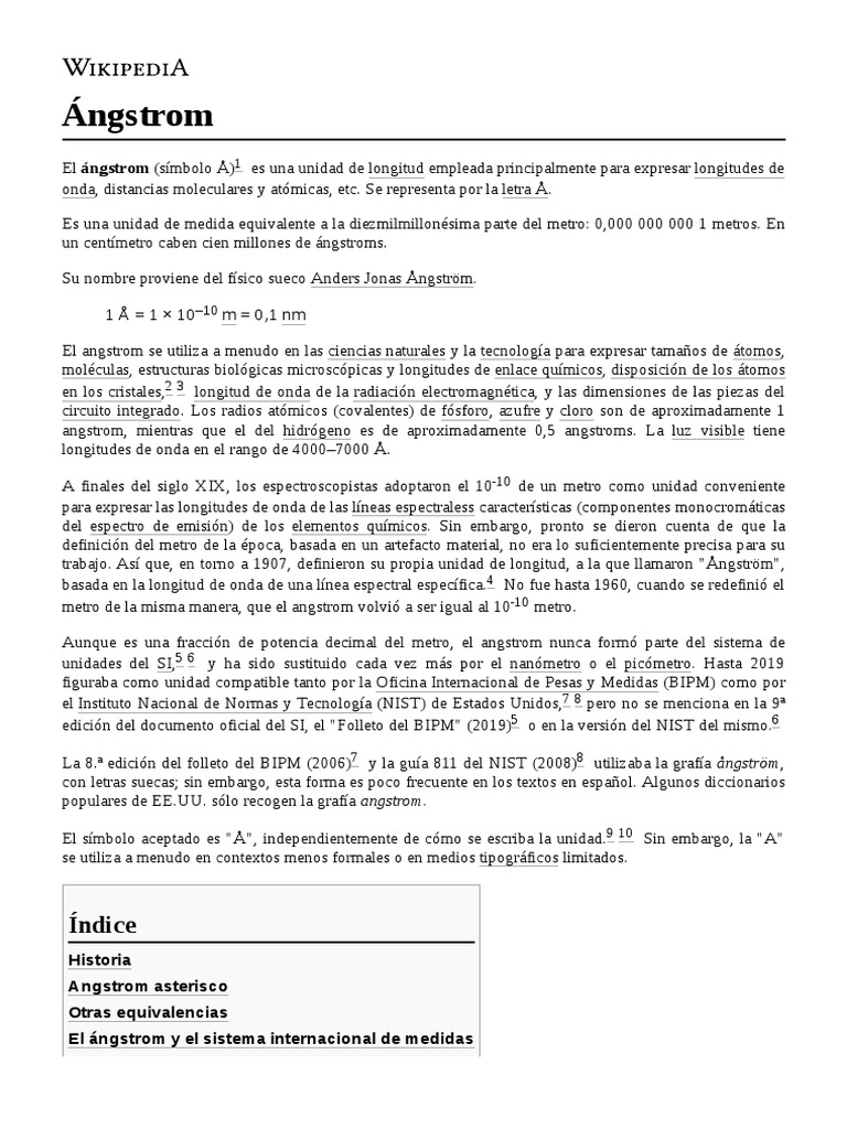 Ángstrom | PDF | Angstrom | Metro