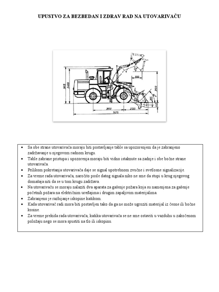 Upustvo BZNR Utovarivač | PDF