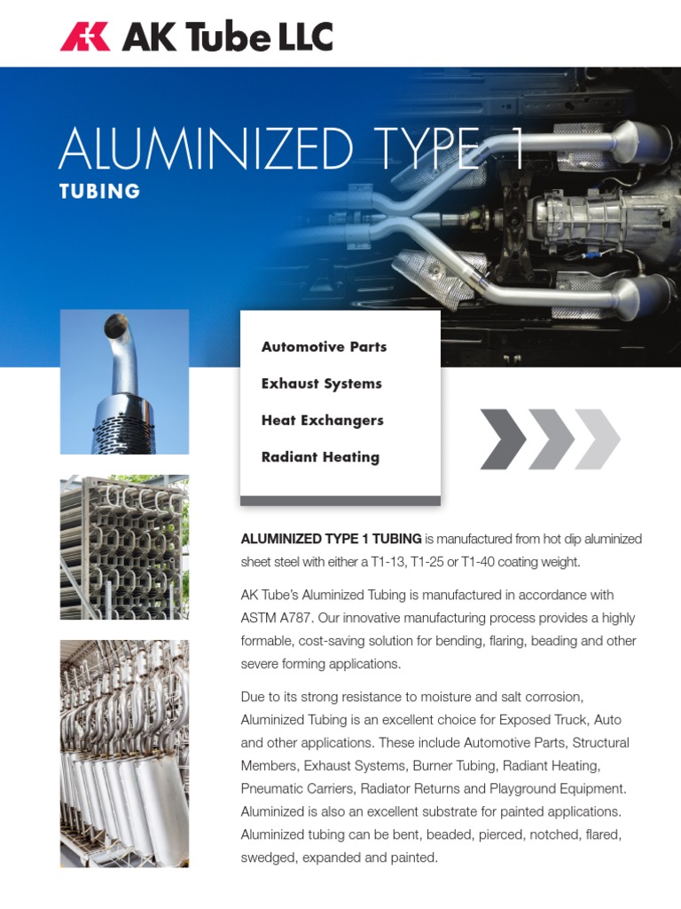 Aluminized t1 Tubing | PDF | Pipe (Fluid Conveyance) | Corrosion