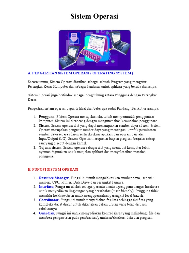 A. Pengertian Sistem Operasi (Operating System) | PDF