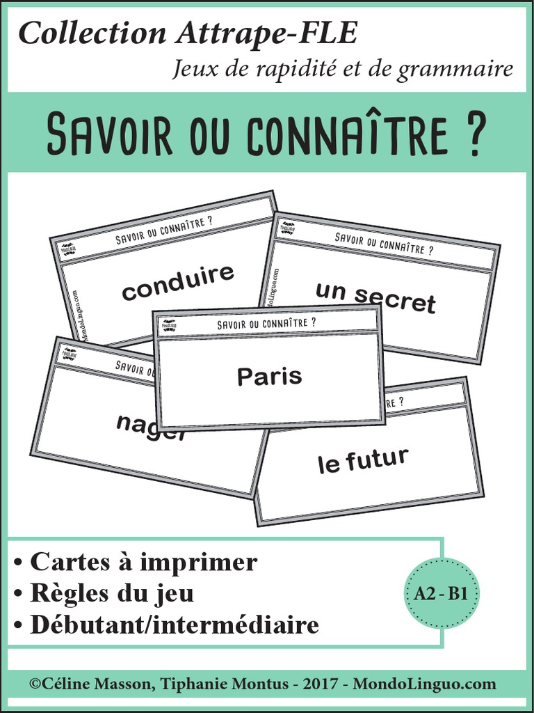 Savoir Ou Connaitre | PDF | Verbe | Linguistique