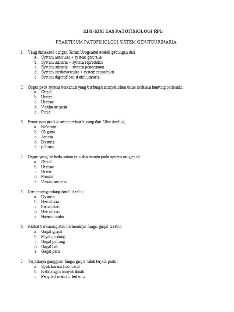 Kisi-Kisi Uas Untuk RPL | PDF