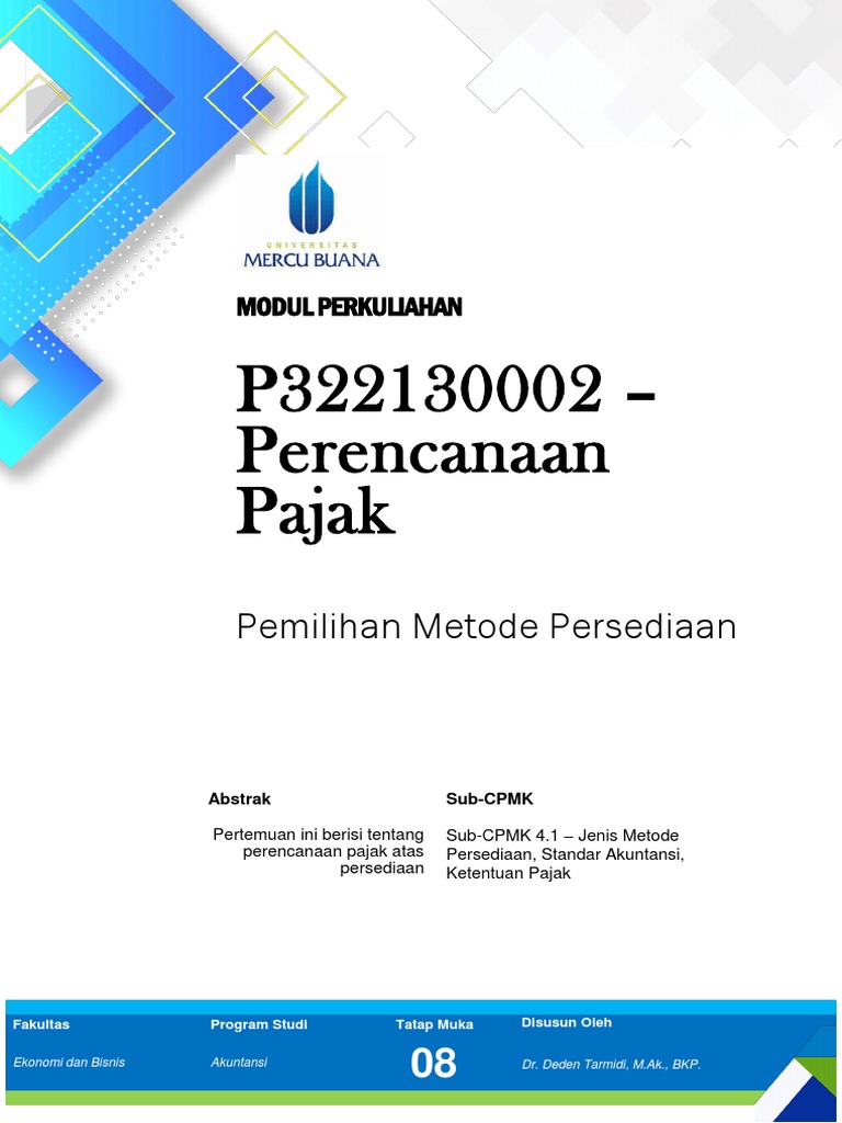 08 Modul - Perencanaan Pajak | PDF