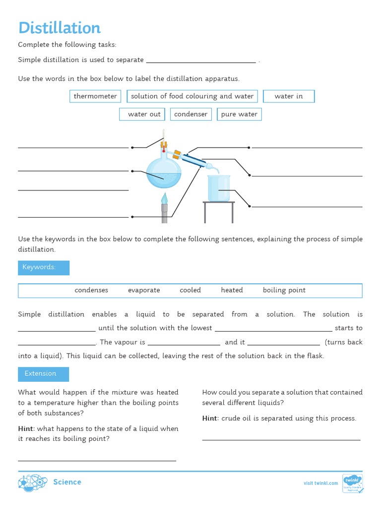 Distillation Activity Sheet Foundation | Download grátis PDF | Distillation | Boiling