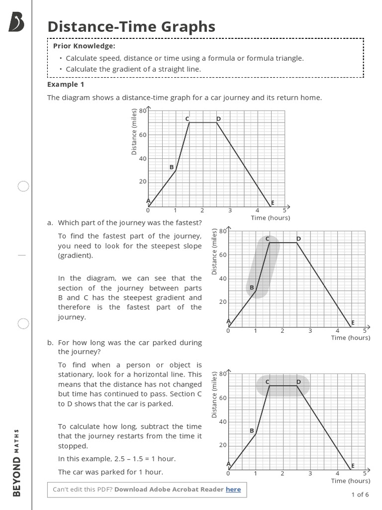Distance-Time Graphs - Interactive | PDF | Speed | Bus