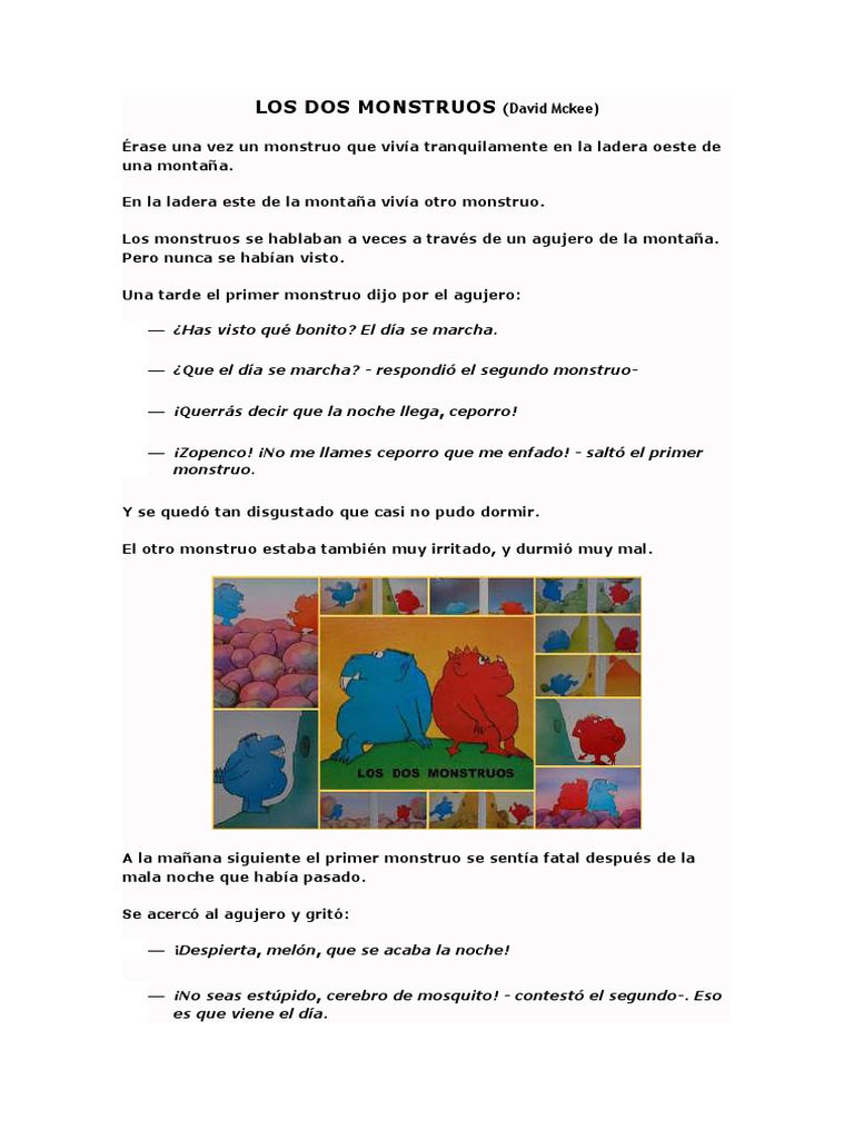Los Dos Monstruos de David Mckee | PDF