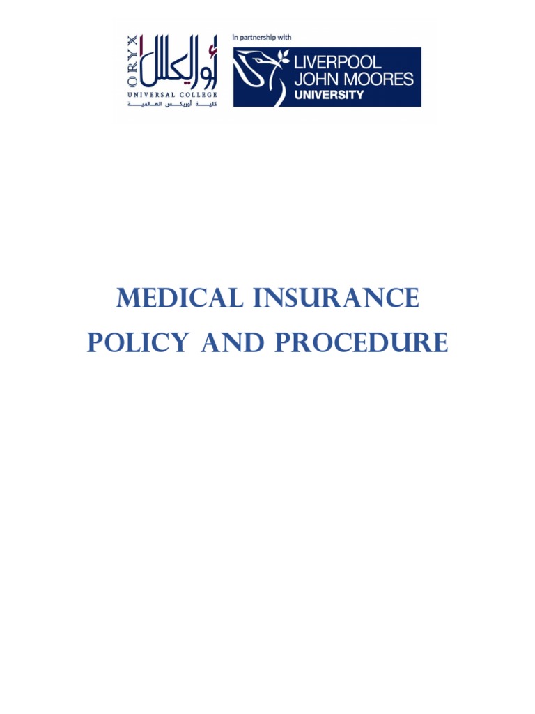 Medical Insurance Policy and Procedure - For Circulation | PDF ...
