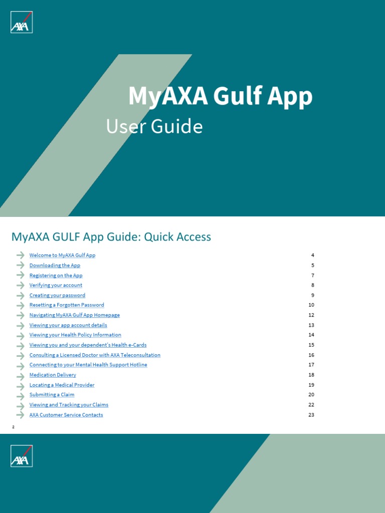 MyAXA Gulf Guide - English | PDF | Mobile App | Password