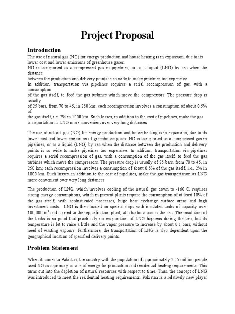 Project Proposal Templet | PDF | Liquefied Natural Gas | Natural Gas
