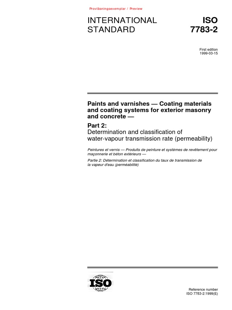 ISO - 7783 - 2 - 1999 - EN - FR Permeability | PDF | International ...