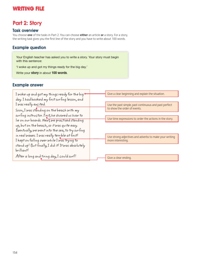 Gold Exp B1 WritingFile Story | PDF | Adverb | Adjective