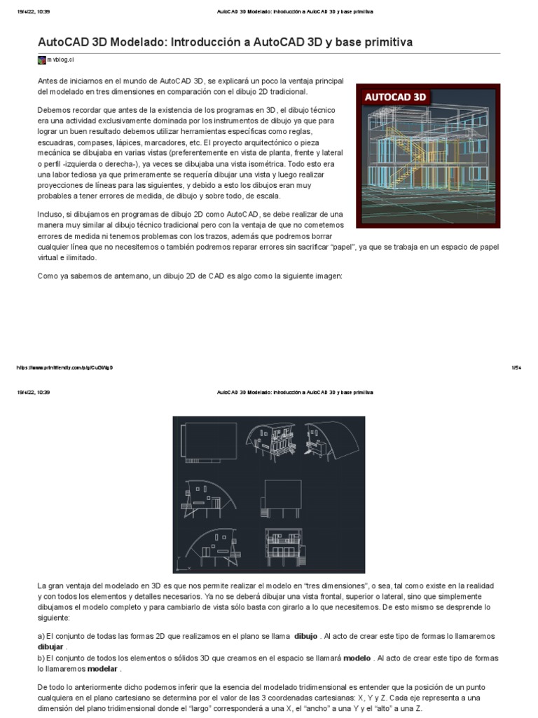 AutoCAD 3D Modelado_ Introducción a AutoCAD 3D y base primitiva | PDF ...