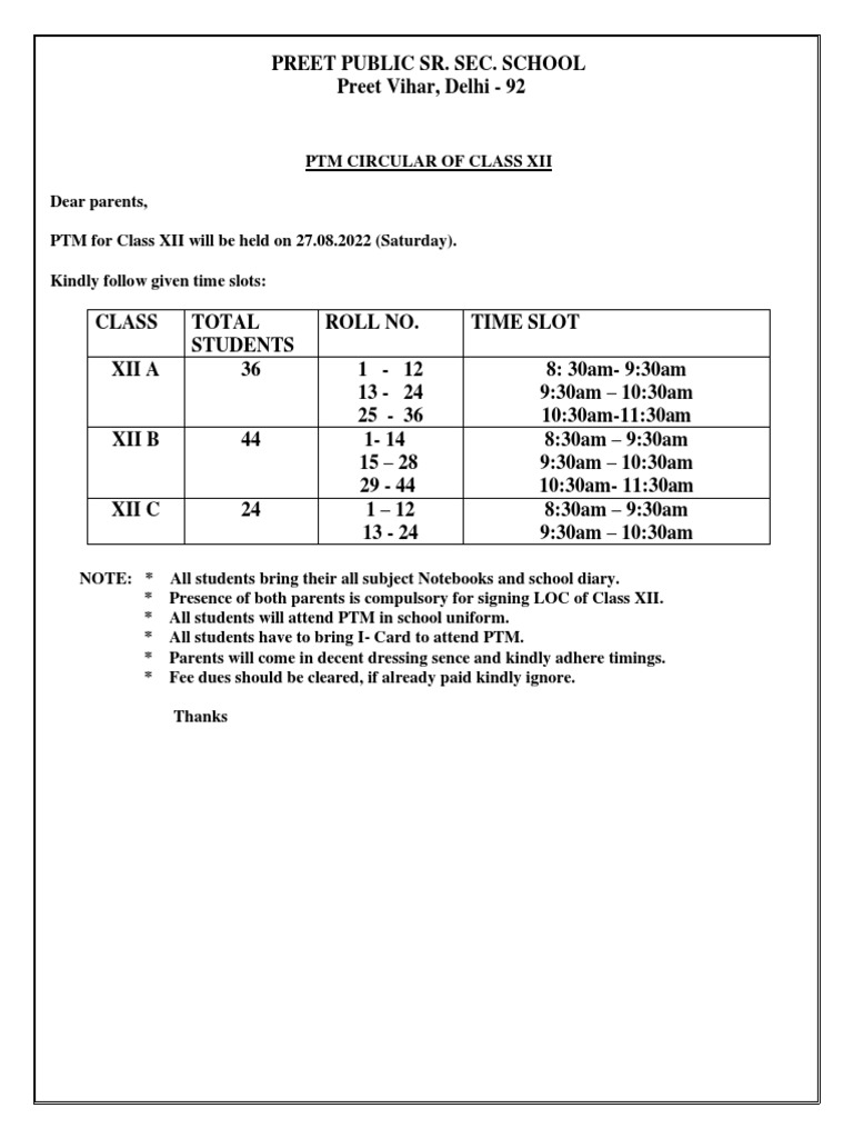 PTM Circular-2 | PDF