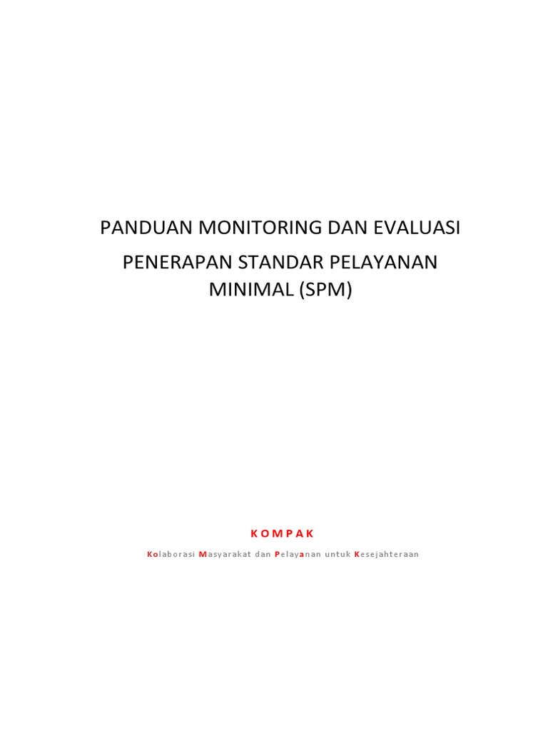 Panduan Monev Penerapan SPM | PDF