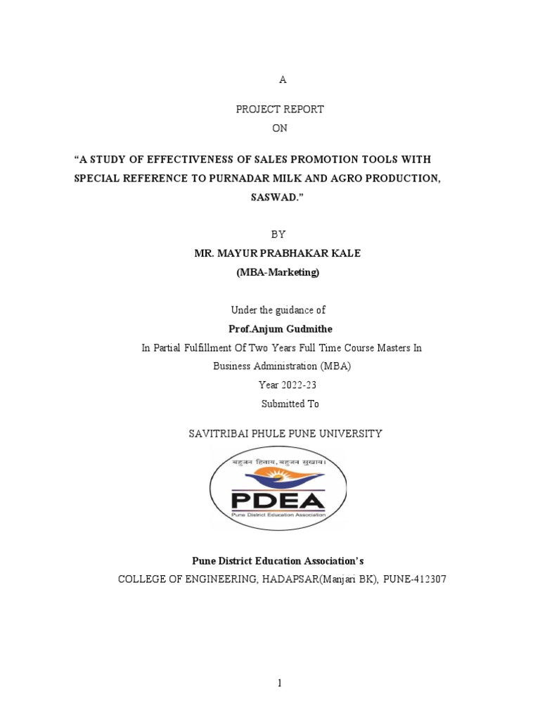 Mayur Project | PDF | Marketing | Sales