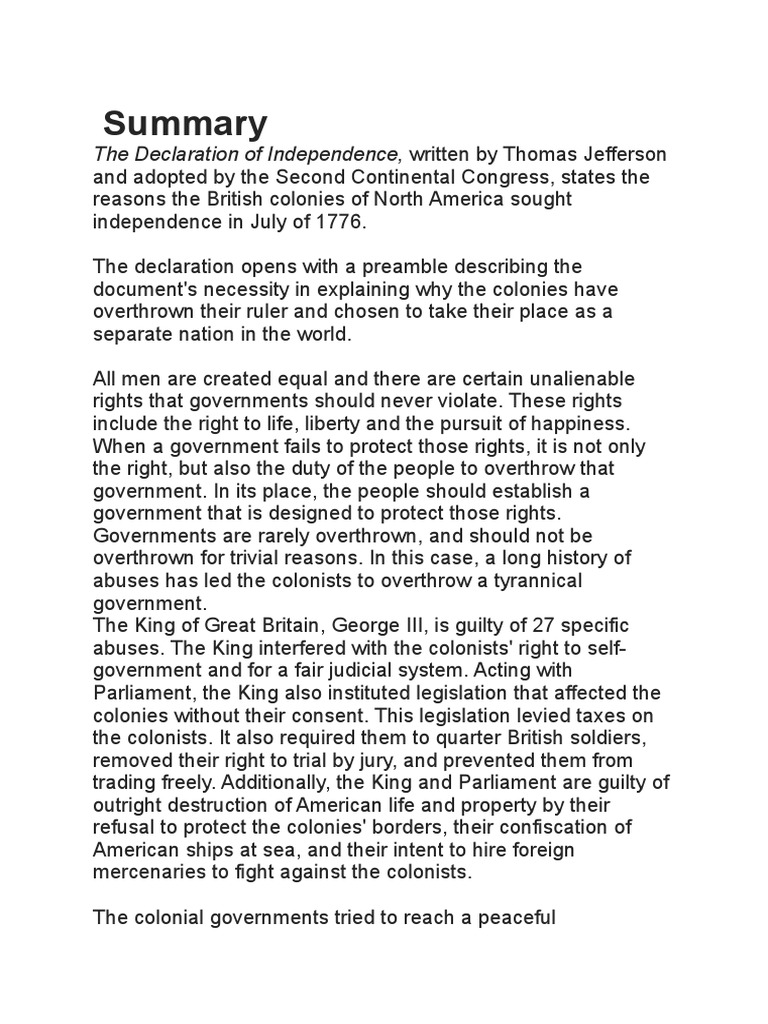 Allied 3the Declaration of Independence - 220816 - 220352 | PDF ...