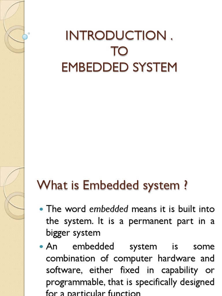 Introduction To Embedded System With RISC Vs CISC | PDF | Embedded System | Central Processing Unit