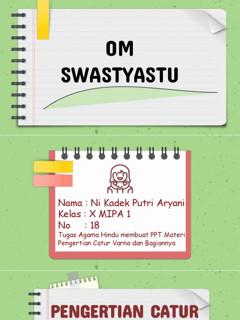 Agama Hindu Catur Varna PPT (Ni Kadek Putri Aryani-18-X Mipa1) | PDF