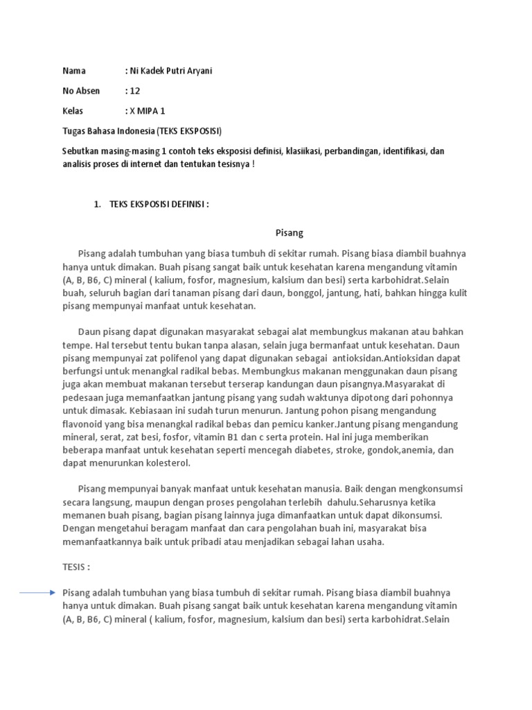 Tugas B.indo Ni Kadek Putri Aryani (12) X Mipa 1 | PDF