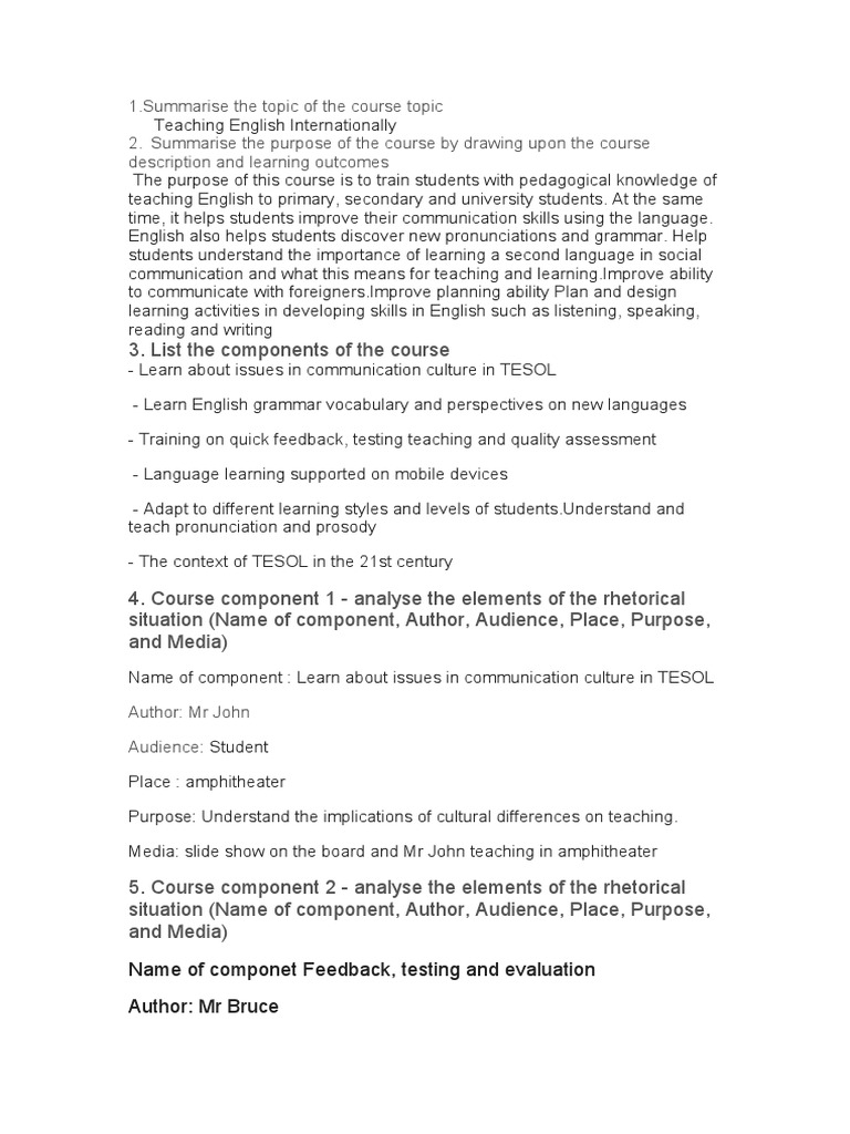 Cousera Mooc 4 | PDF | English As A Second Or Foreign Language | Lesson Plan