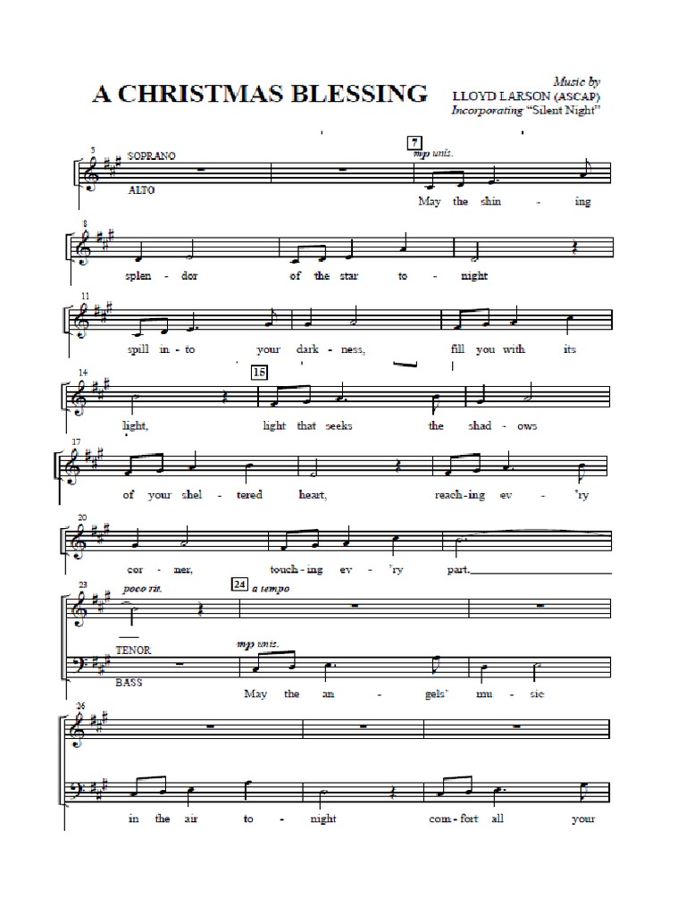 A Christmas Blessing Voci Satb Pdf