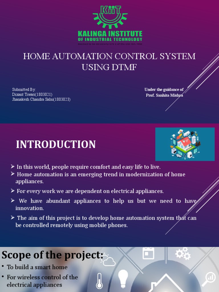 HOME AUTOMATION Control System USING DTMF | PDF | Home Automation | Microcontroller