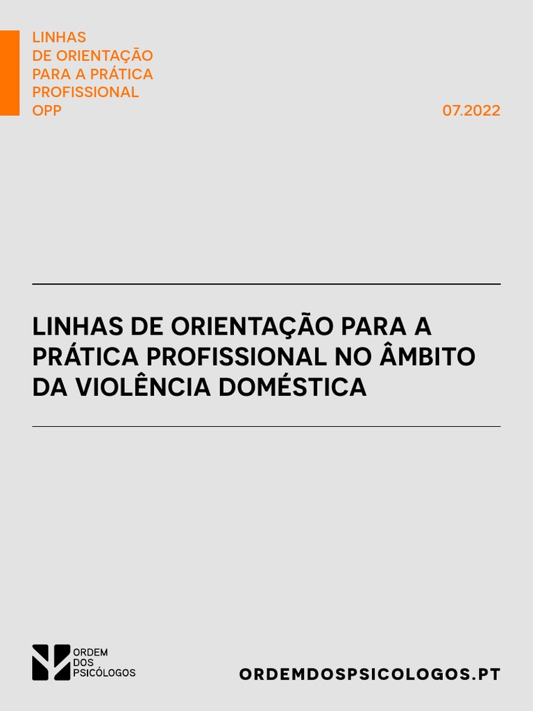Opp Linhasdeorientacao Violenciadomestica | PDF | Violência doméstica | Psicologia