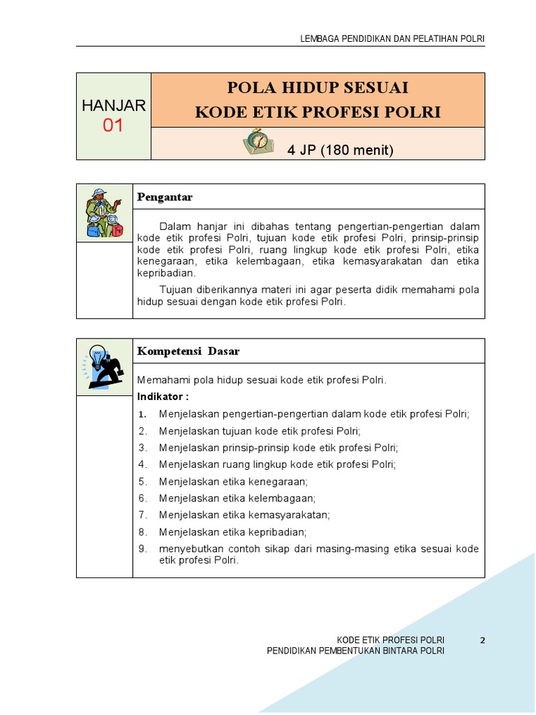 Hanjar 01 Kode Etik Polri | PDF