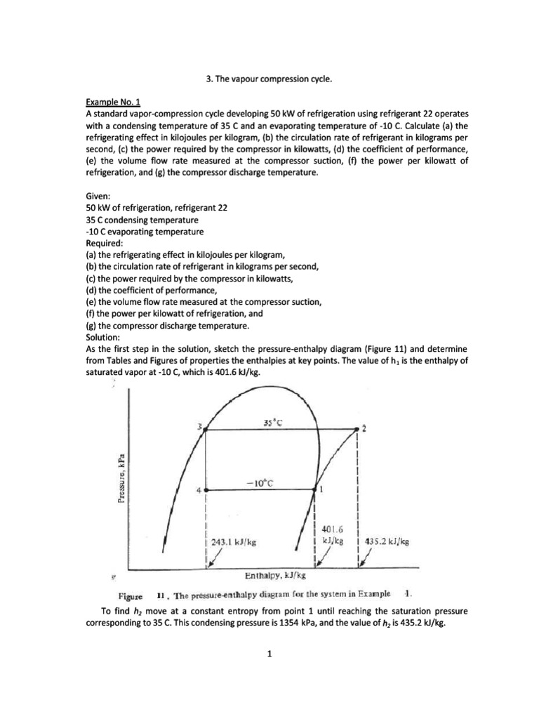 R-22 Vapor Compression Cycle Analysis | PDF | Enthalpy | Mechanical ...