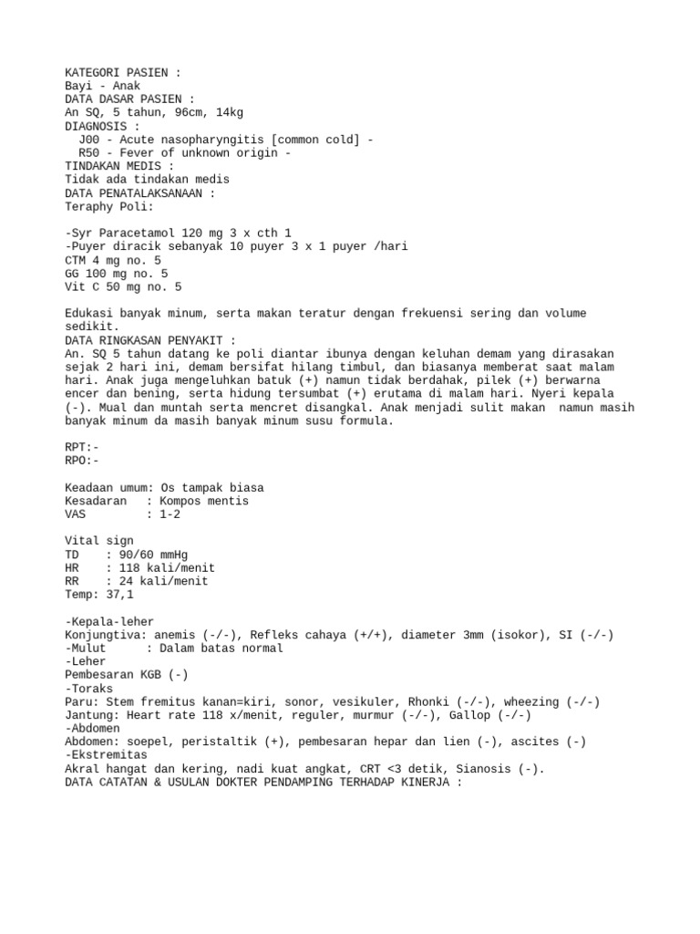 Acute Nasopharyngitis (Common Cold) 2 | PDF