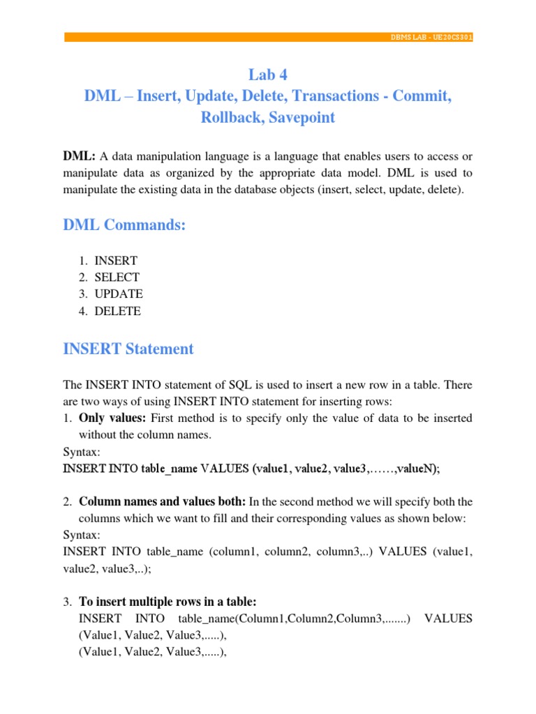 Lab 4 - Help For Pes Students | PDF | Database Transaction | Databases