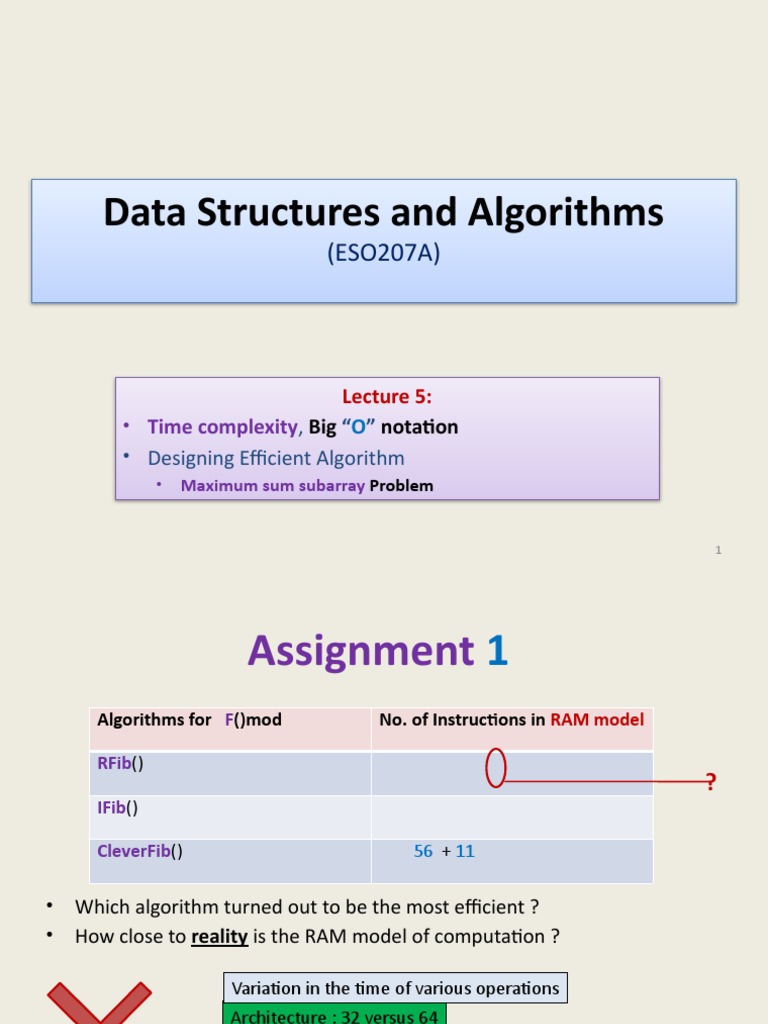 Lecture 5 ESO207 2022 TimeComplexityBigONotation MaximumSumSubarray ... Lecture 5 ESO207 2022 TimeComplexityBigONotation MaximumSumSubarray ...