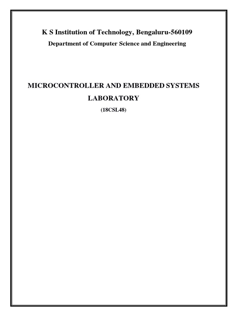 MC&ES (18CSL48) Lab Manual | PDF | Microcontroller | System On A Chip