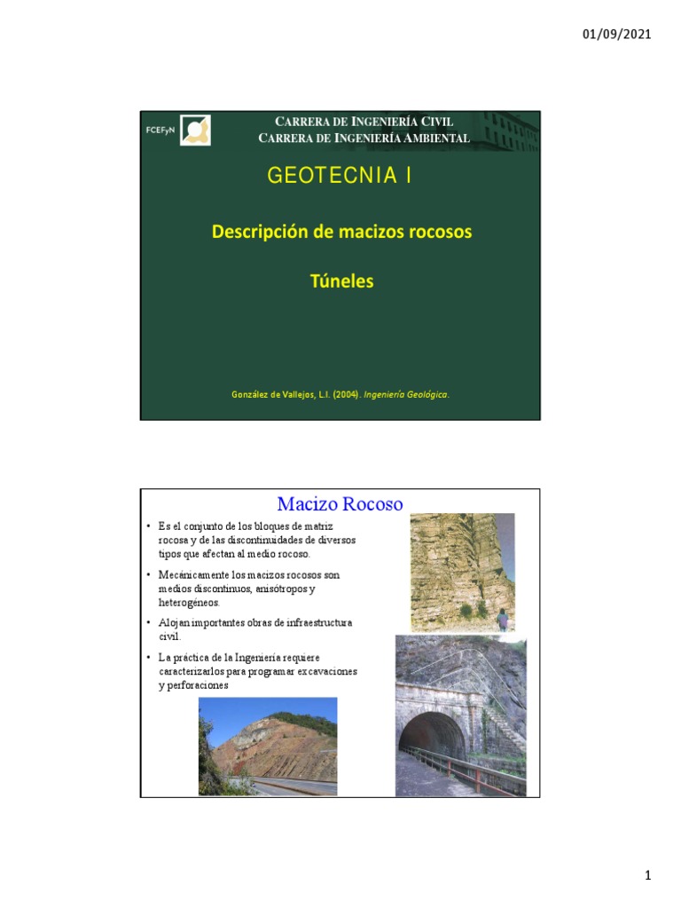 Clase 05 Macizos Rocosos y Tuneles | PDF | Estrato | Túnel