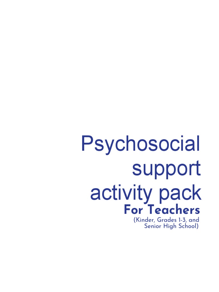 Psychosocial Support Activity Pack (PSAP) FINAL - 20211123 | PDF ...