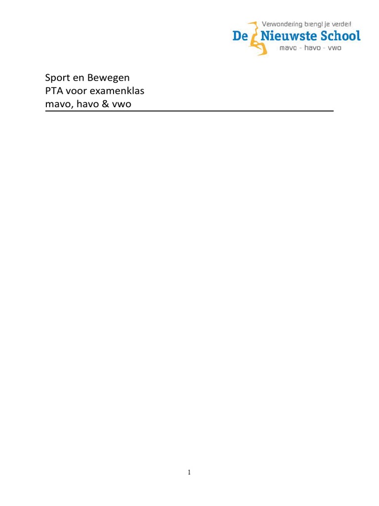 PTA Voor Examenjaar 2021-22 | PDF
