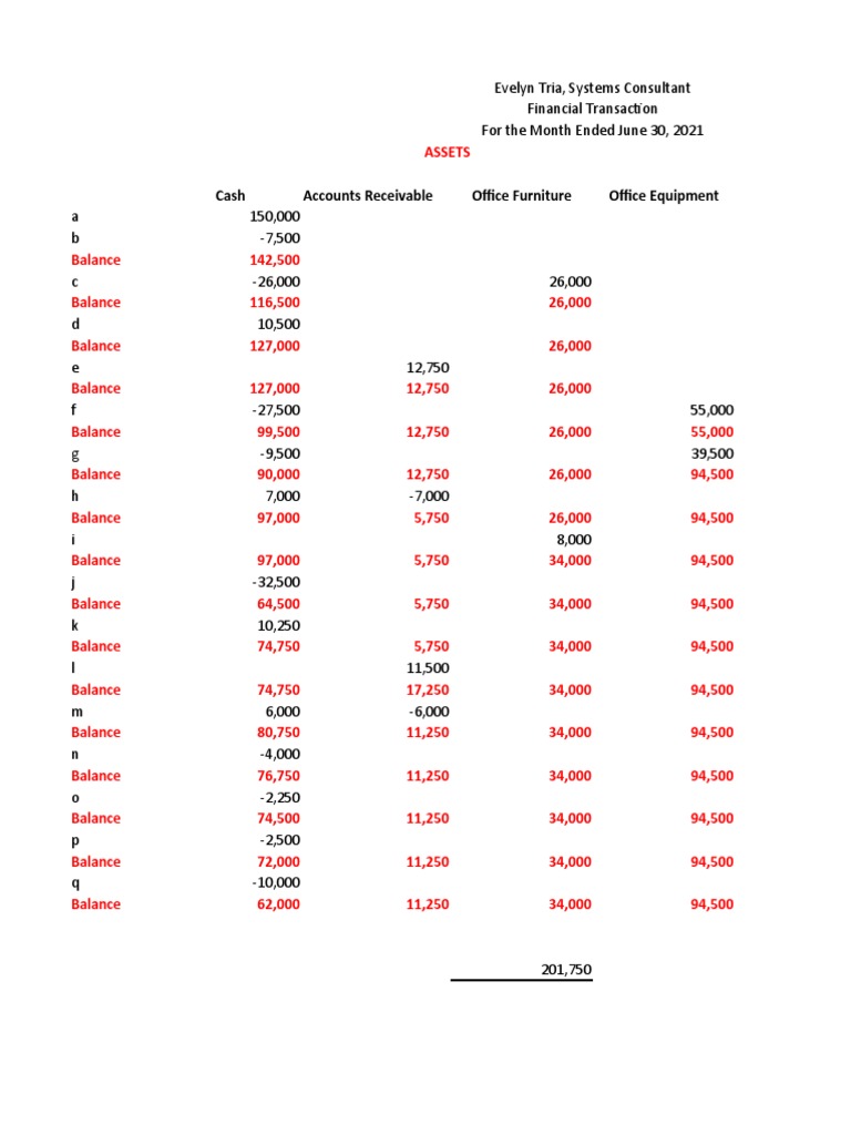 Financial Transaction (Evelyn Tria) | PDF | Economies | Balance Sheet