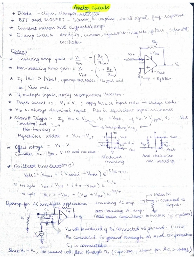 Analog Electronics Notes | PDF Analog Electronics Notes | PDF