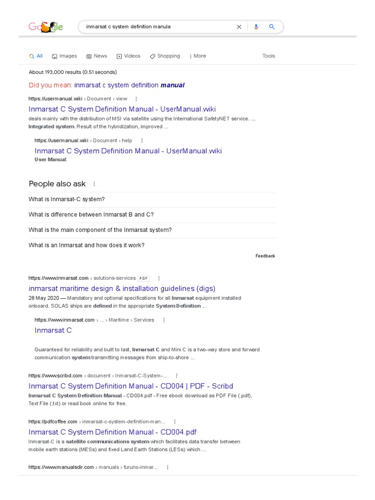 Inmarsat C System Definition Manula - Google Search | PDF ...