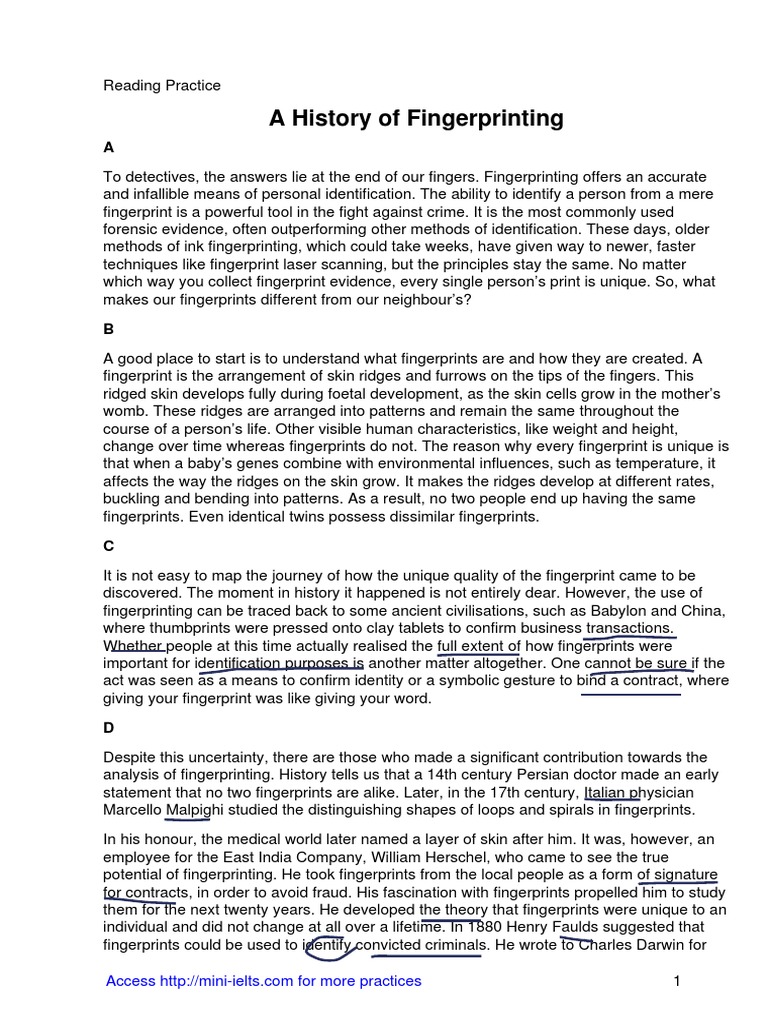 A History of Fingerprinting | PDF | Fingerprint | Science