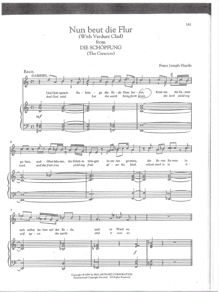 Nun Beut Die Flur - Die Schöpfung - Haydn | PDF
