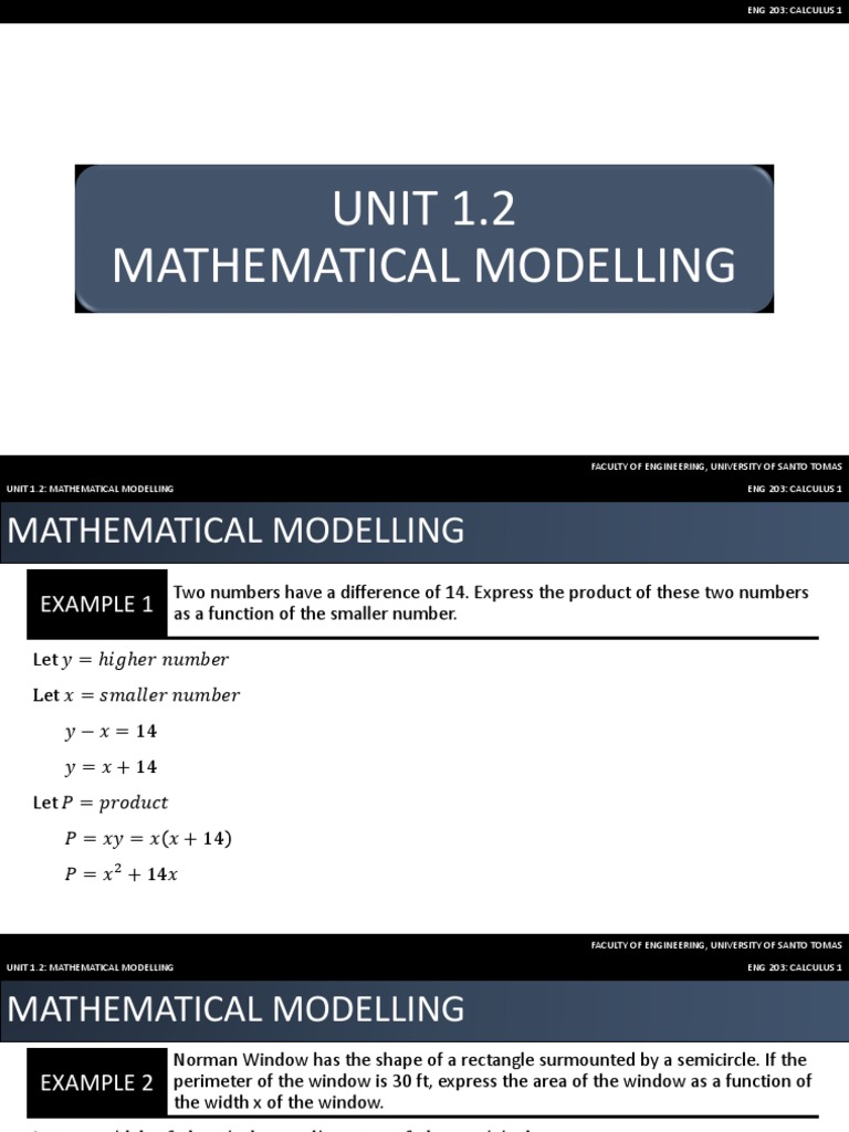 Unit 1.2 - Mathematical Modelling | PDF | Area | Mathematical Objects Unit 1.2 - Mathematical Modelling | PDF | Area | Mathematical Objects