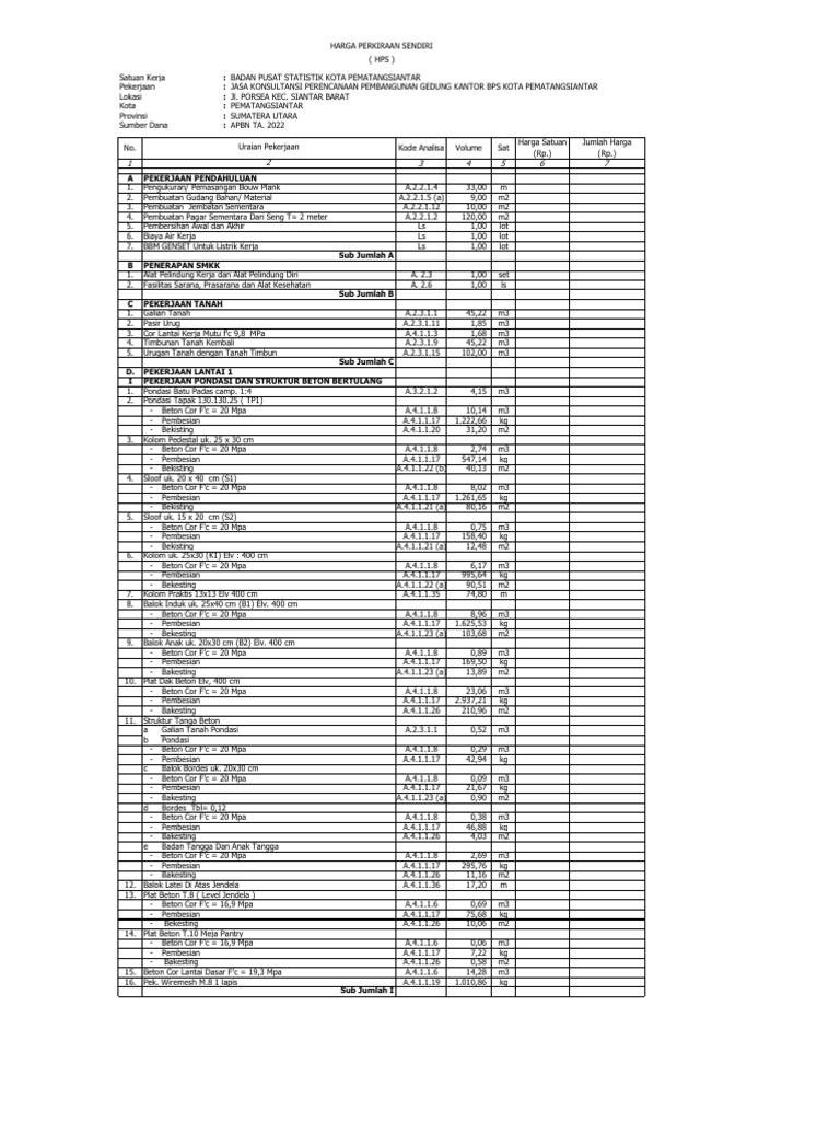Konsultansi Pembangunan Gedung BPS | PDF