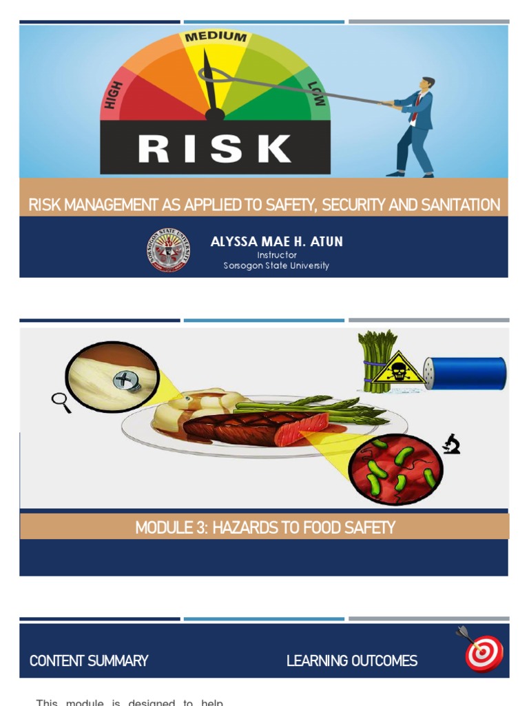 Risk MGT Module 3 | PDF | Bacteria | Foodborne Illness