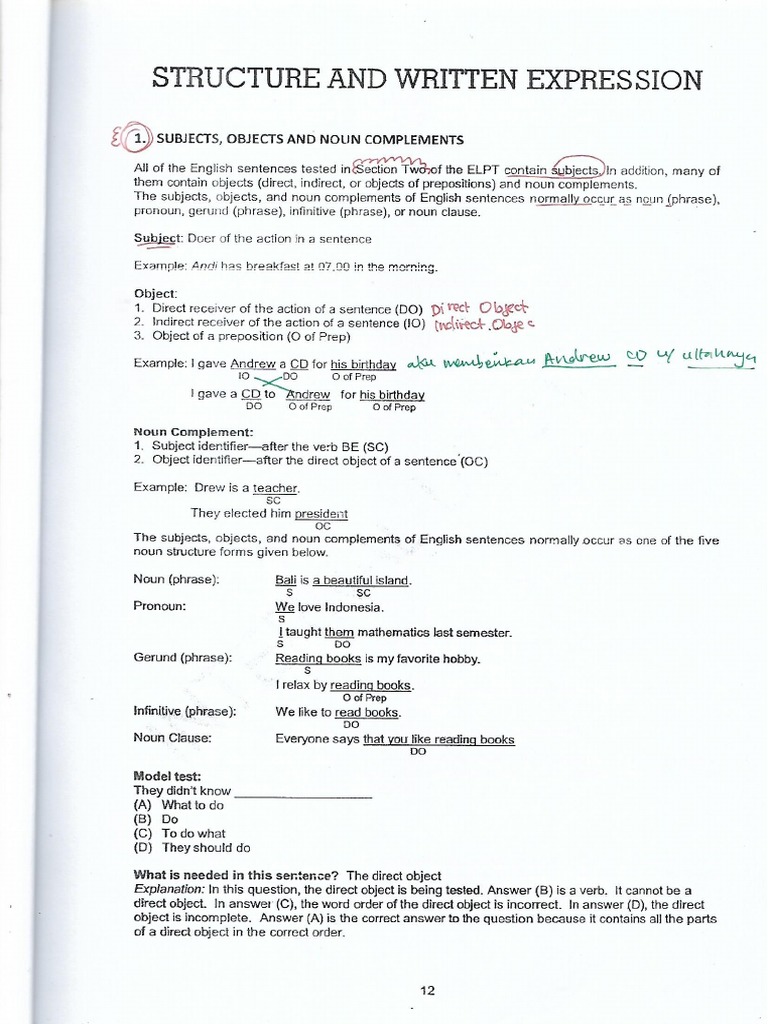 ELPT Part Structure and Written Expression | PDF