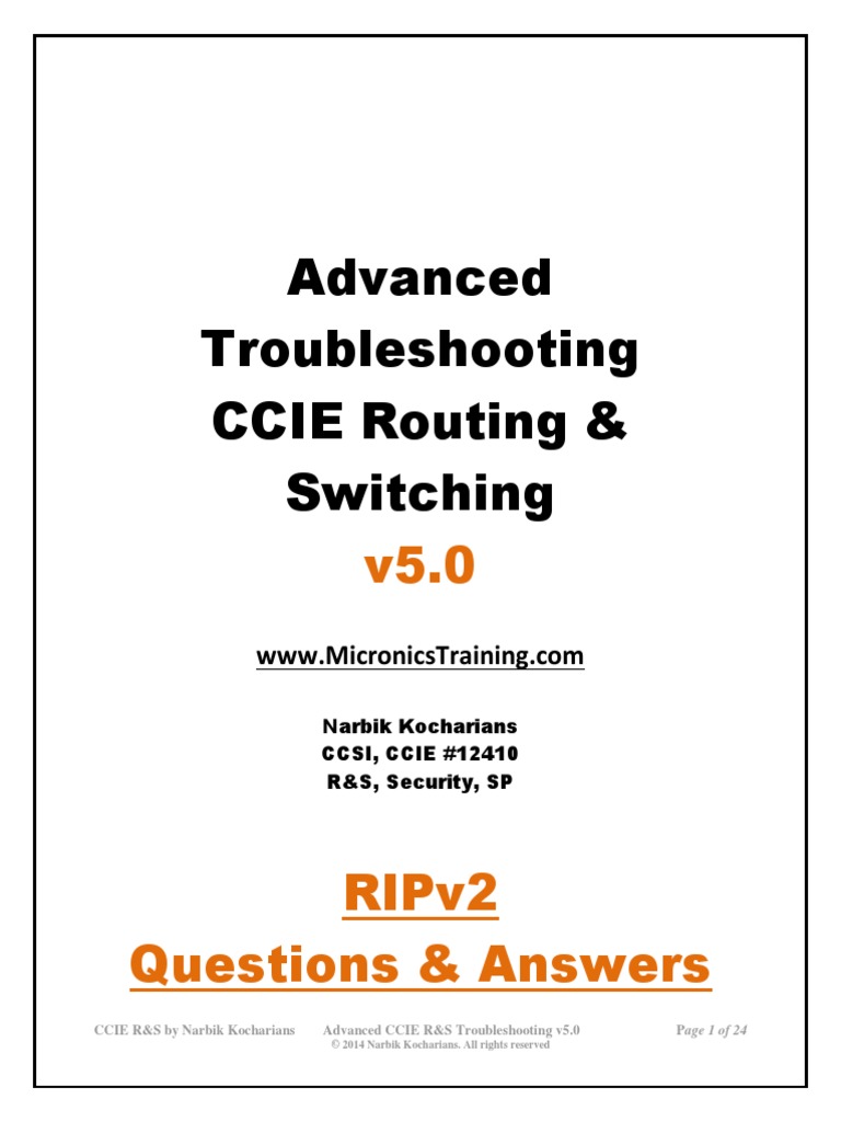 Advanced Troubleshooting CCIE Routing & Switching v5.0 | PDF | Routing | Internet Protocols