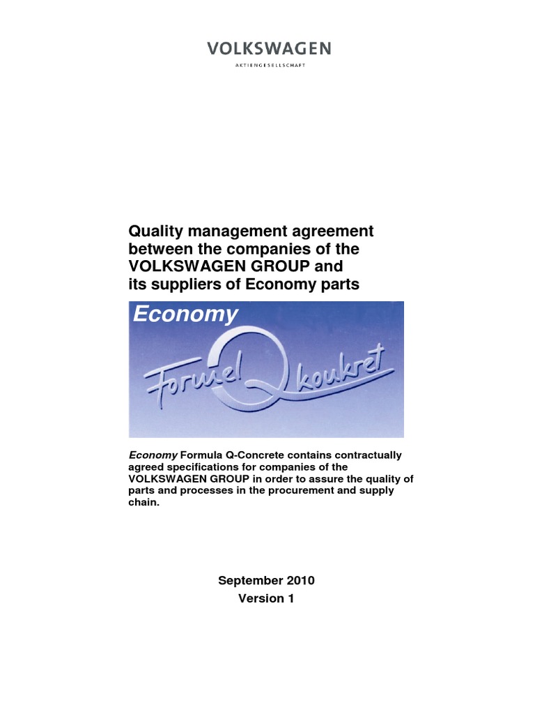 Volkswagen Customer Specific Requirements - Formel-Q-Konkret | PDF ...